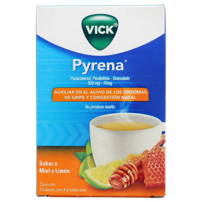 Te Antigripal Vick Pyrena Miel y Limon 5 Sobres - 7 Eleven | Grupo Iconn