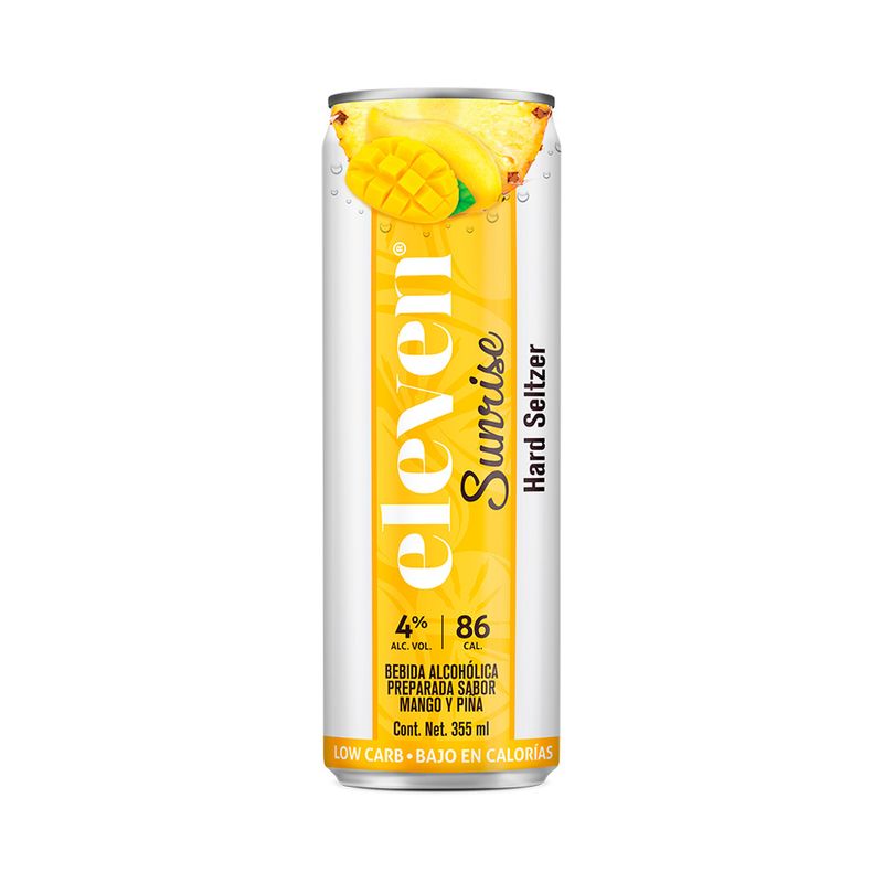 Bebida Alcoholica Preparada Eleven Hard Seltzer Piña Mango 355 Ml 7